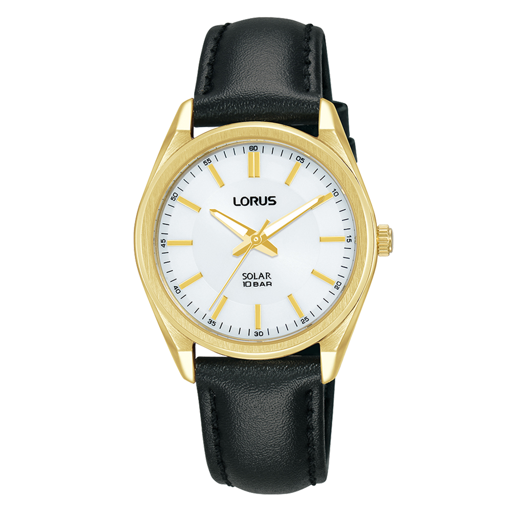 Lorus Solar Gold tone, Black leather 'Versatile' | Lorus Watches | The ...